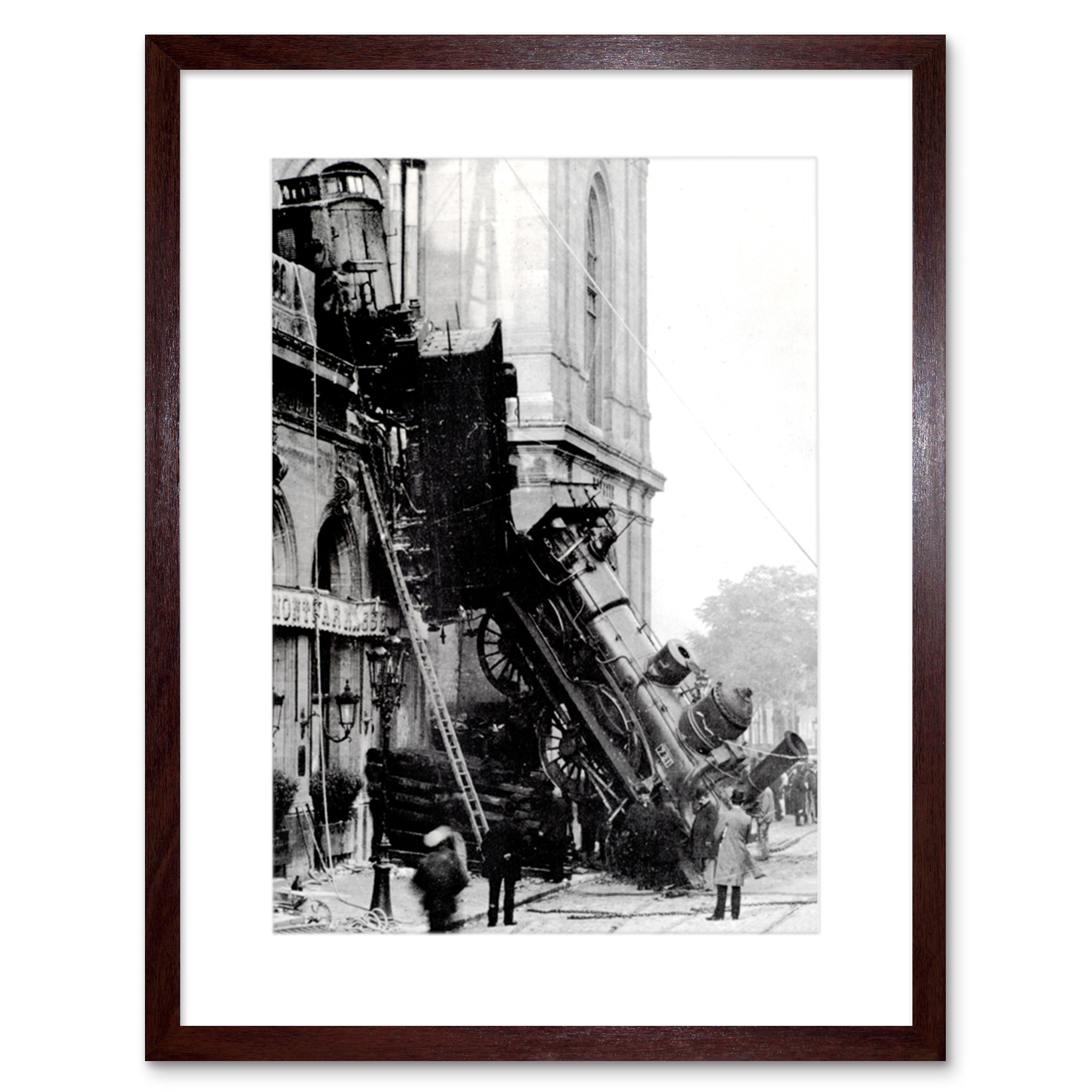 Photo Black White Train Wreck Montparnasse 1895 Crash Disaster Framed ...