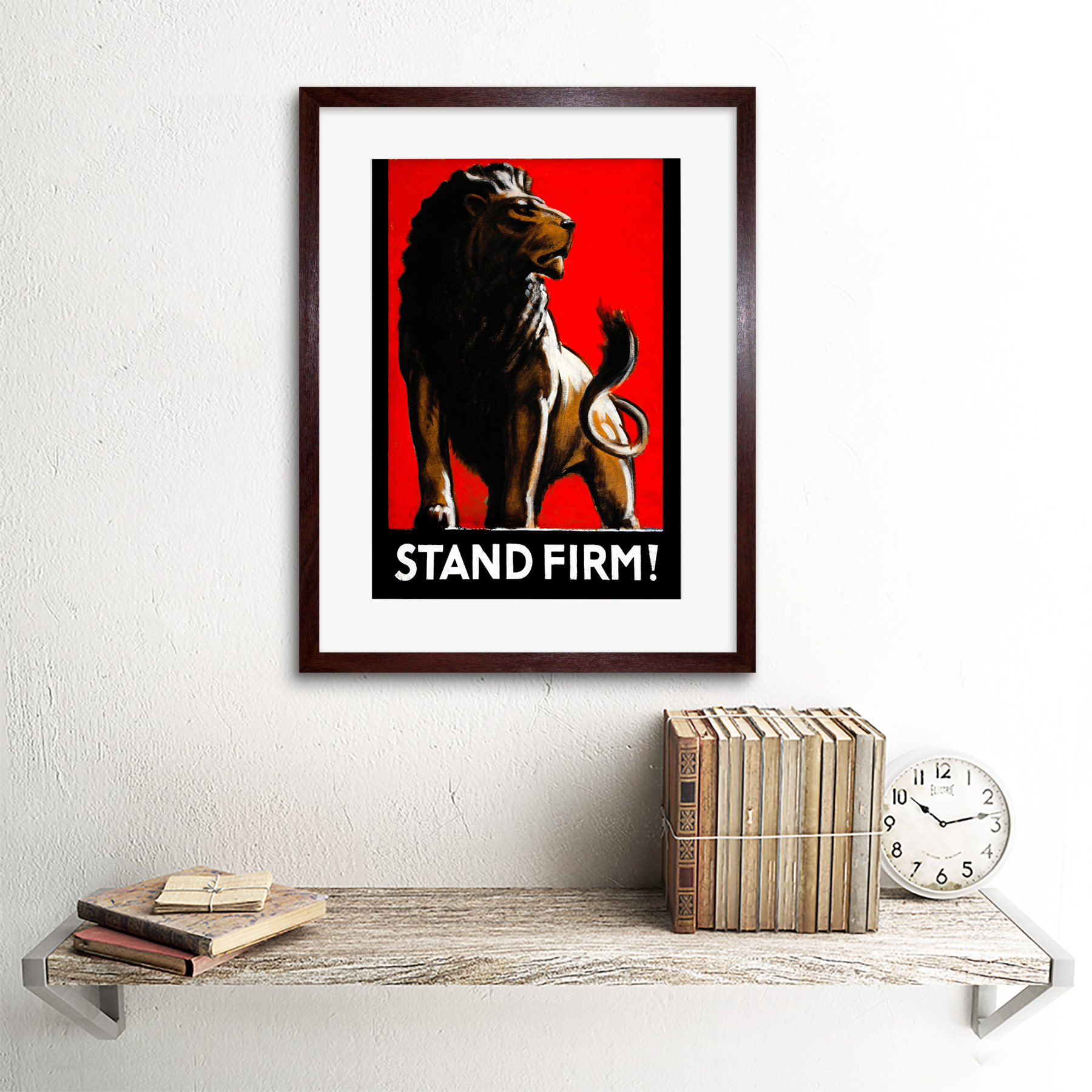 Propaganda Stand Firm Lion New Art Picture Framed Wall Art Print | eBay