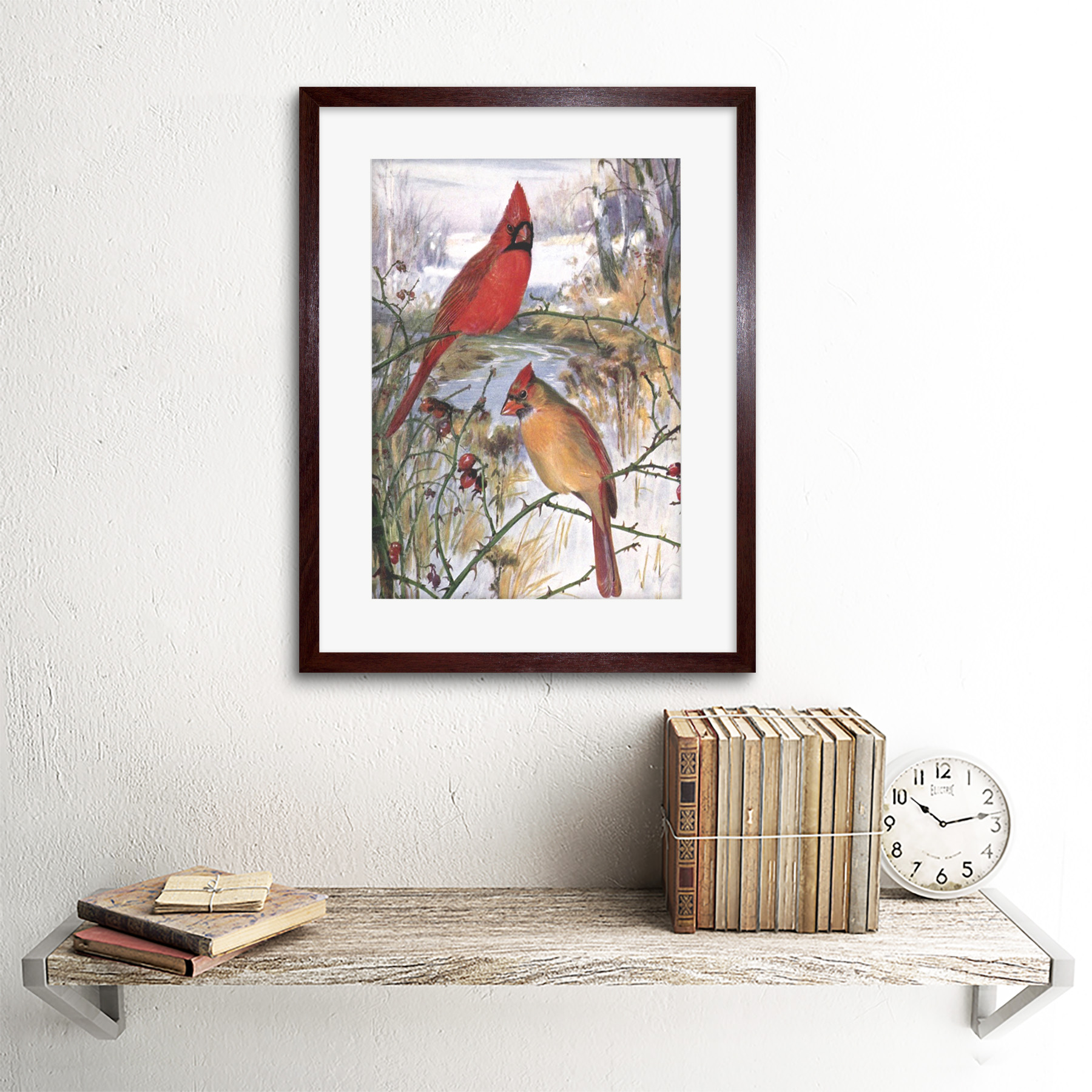 Painting Animal Cardinal Birds Winter Horsfall Framed Wall Art Print | eBay