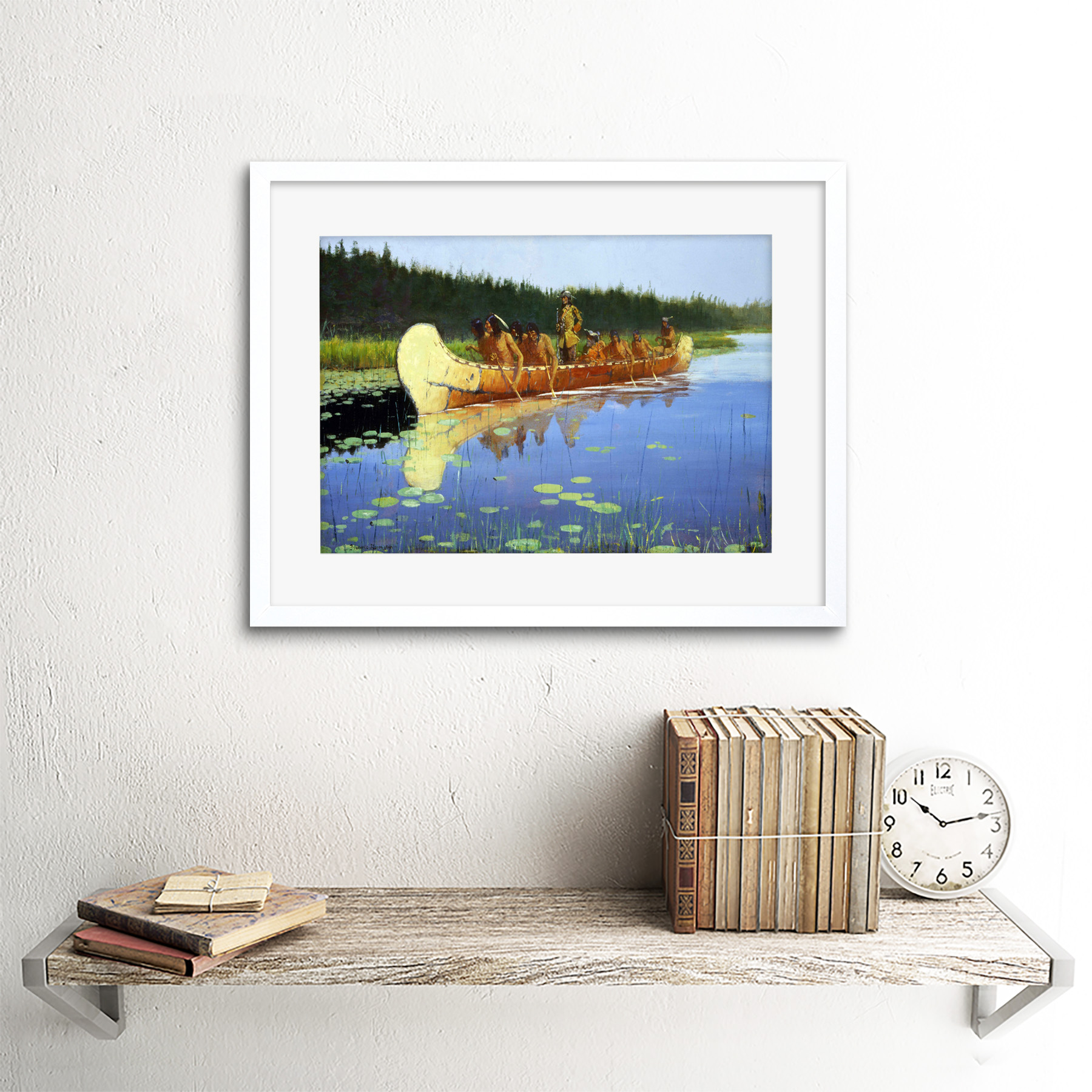 Painting Native America Remington Radisson Groseillier Framed Wall Art ...