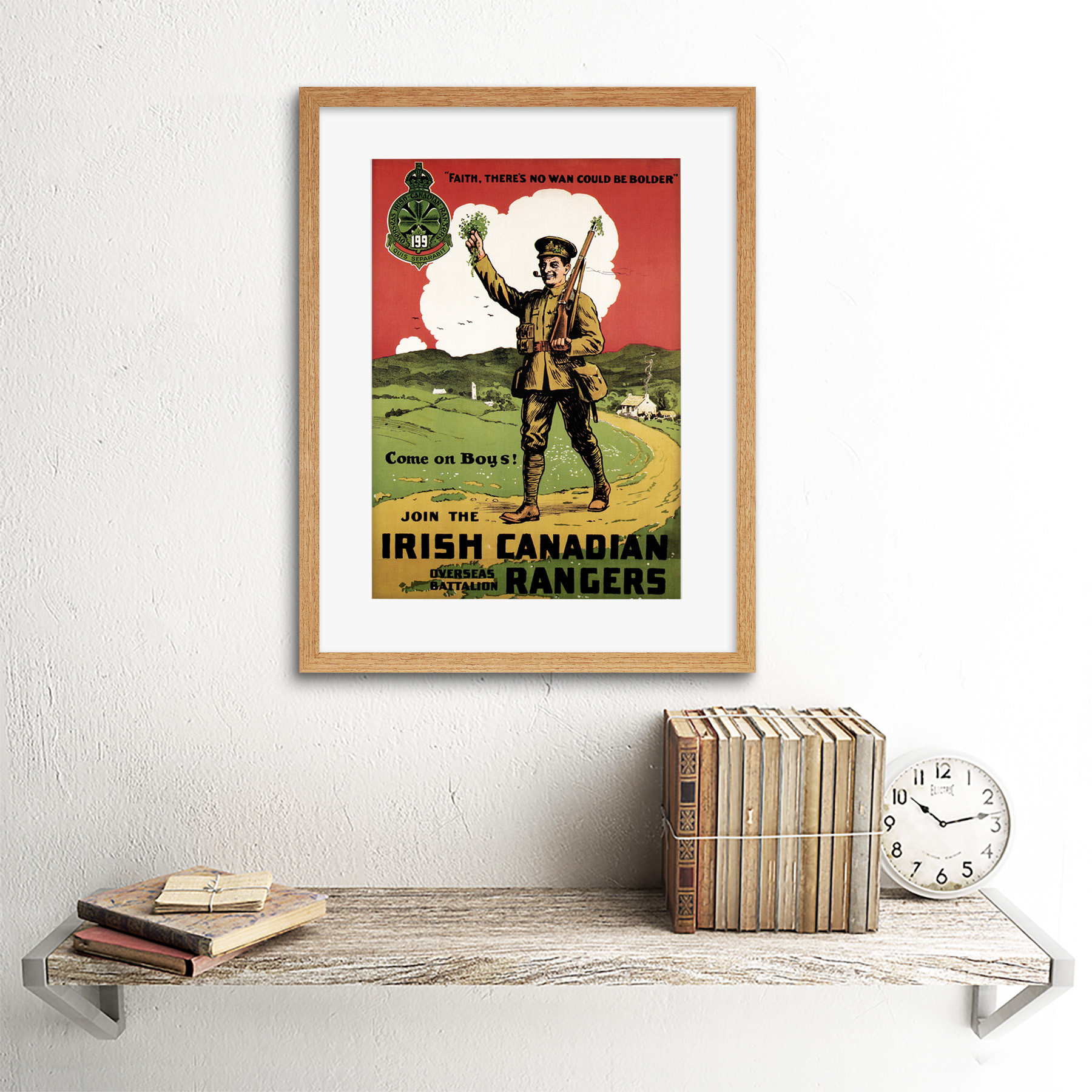 Propaganda War WWI Canada Irish Rangers Soldier Enlist Framed Wall Art ...