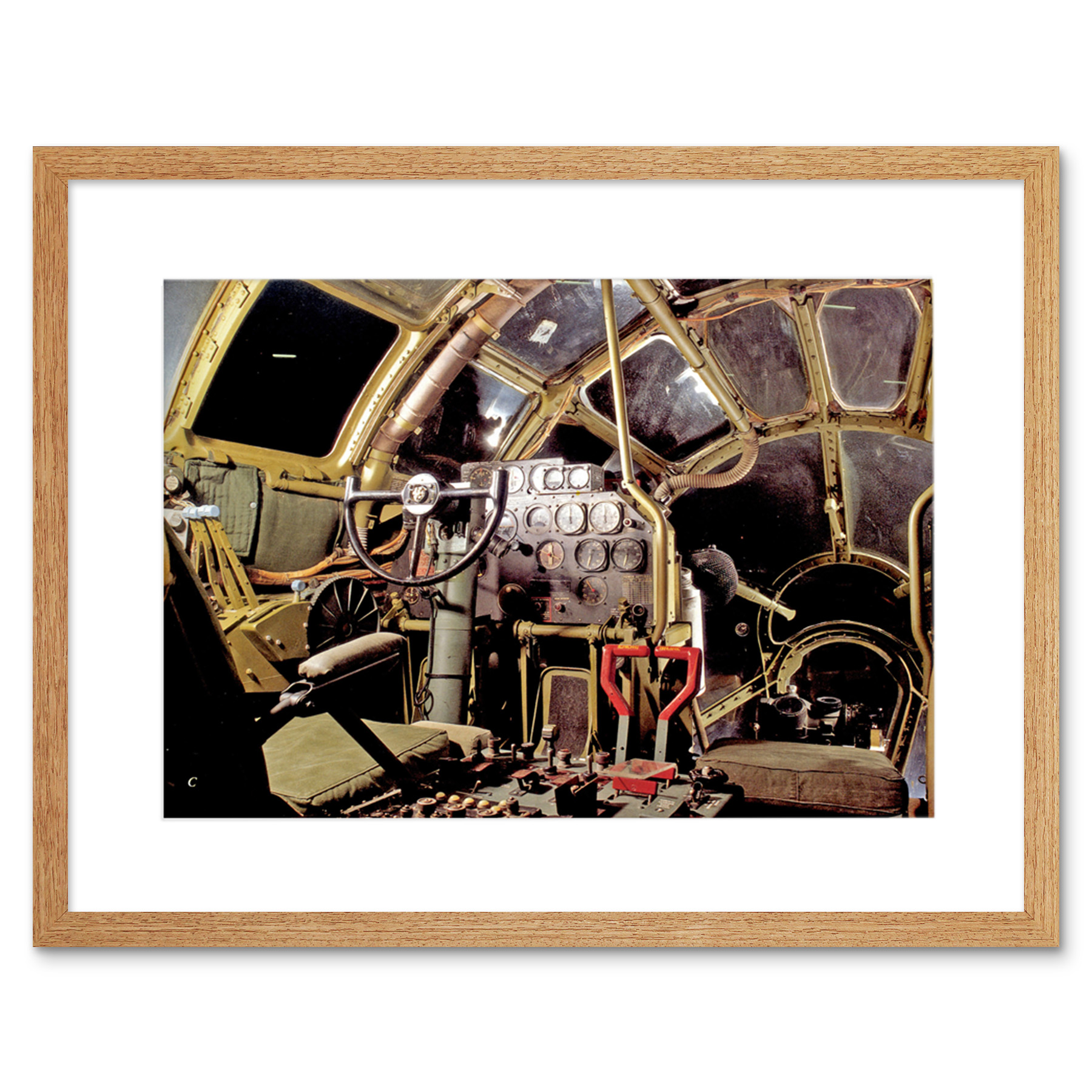 Vintage Y Cockpit B29 Bomber Enola Gay Framed Wall Art Print | eBay