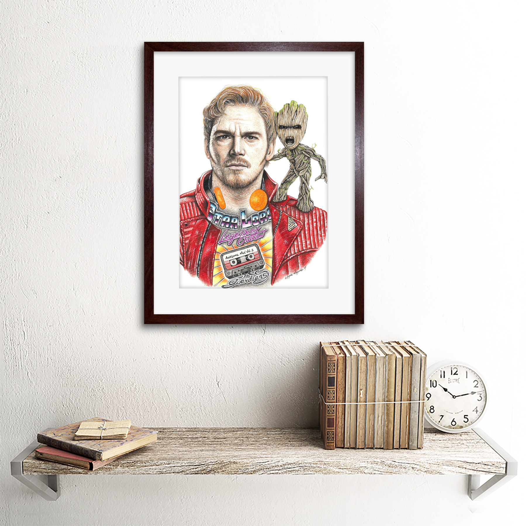 Wayne Maguire Tattooed Star Lord Groot Inked Ikon Framed Art Print ...