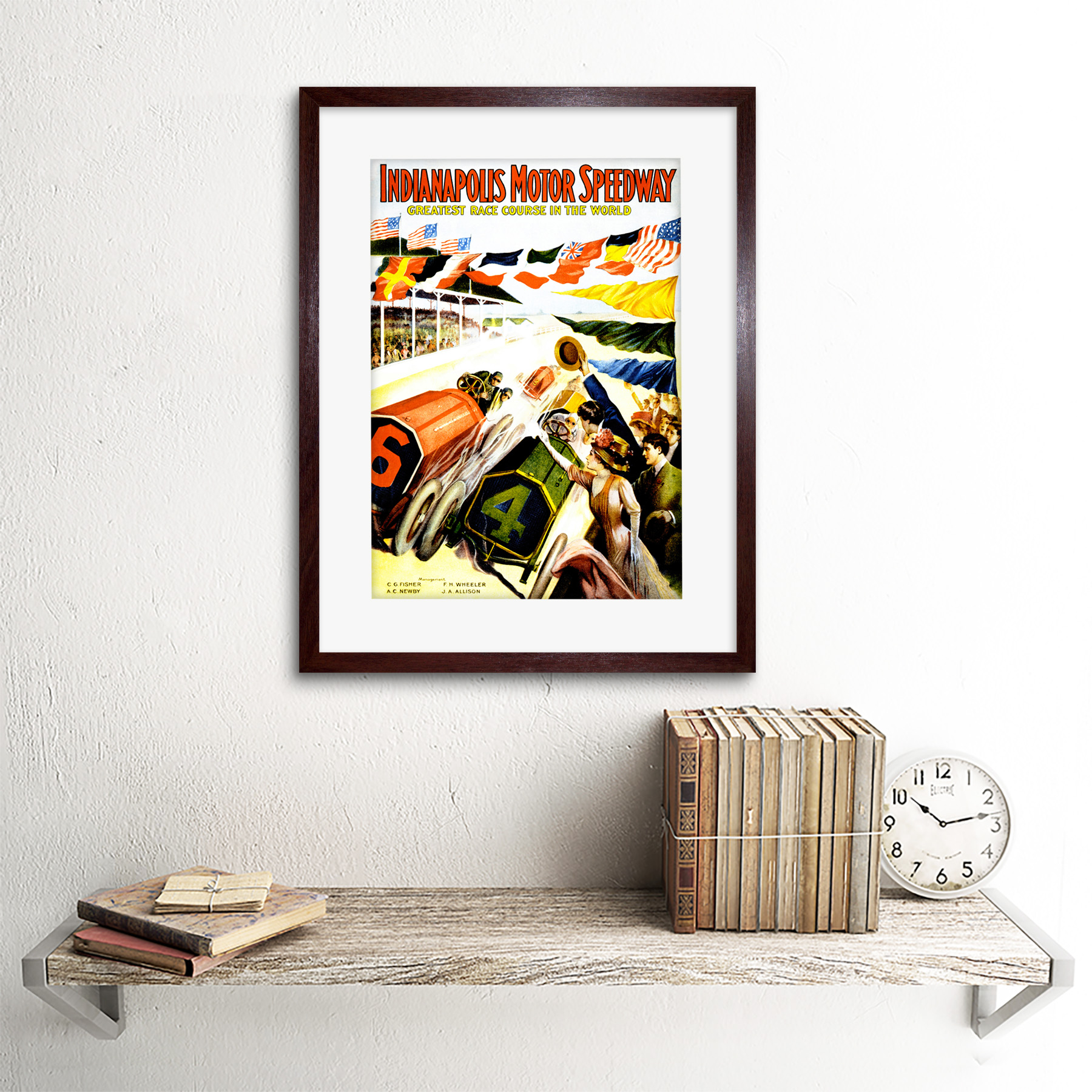 Sport Race Indianapolis Motor Speedway Car Indy 500 Art Print Frame D ...