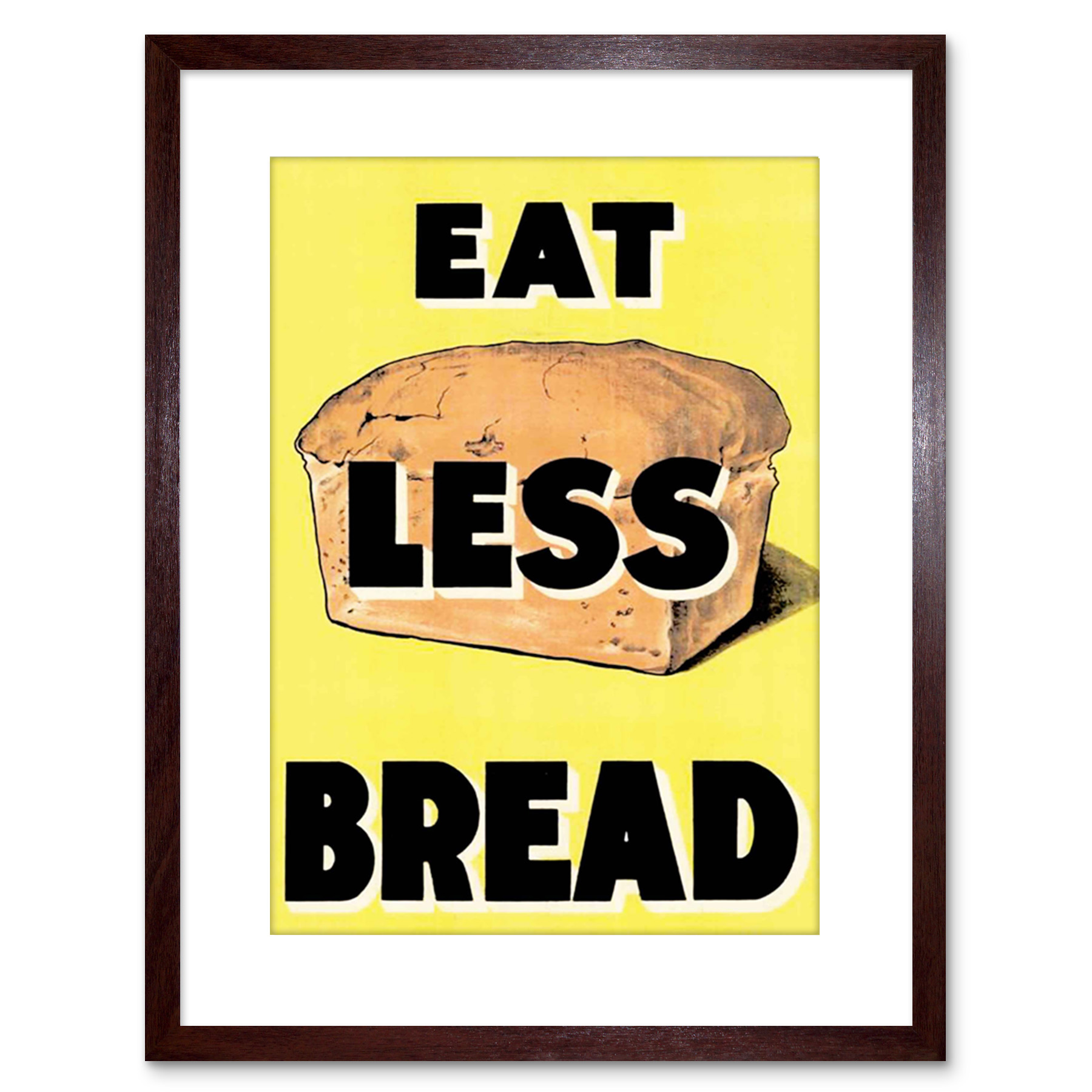 Ad War WWI WW2 UK Eat Less Bread Loaf Ration Food Framed Art Print 9x7 ...
