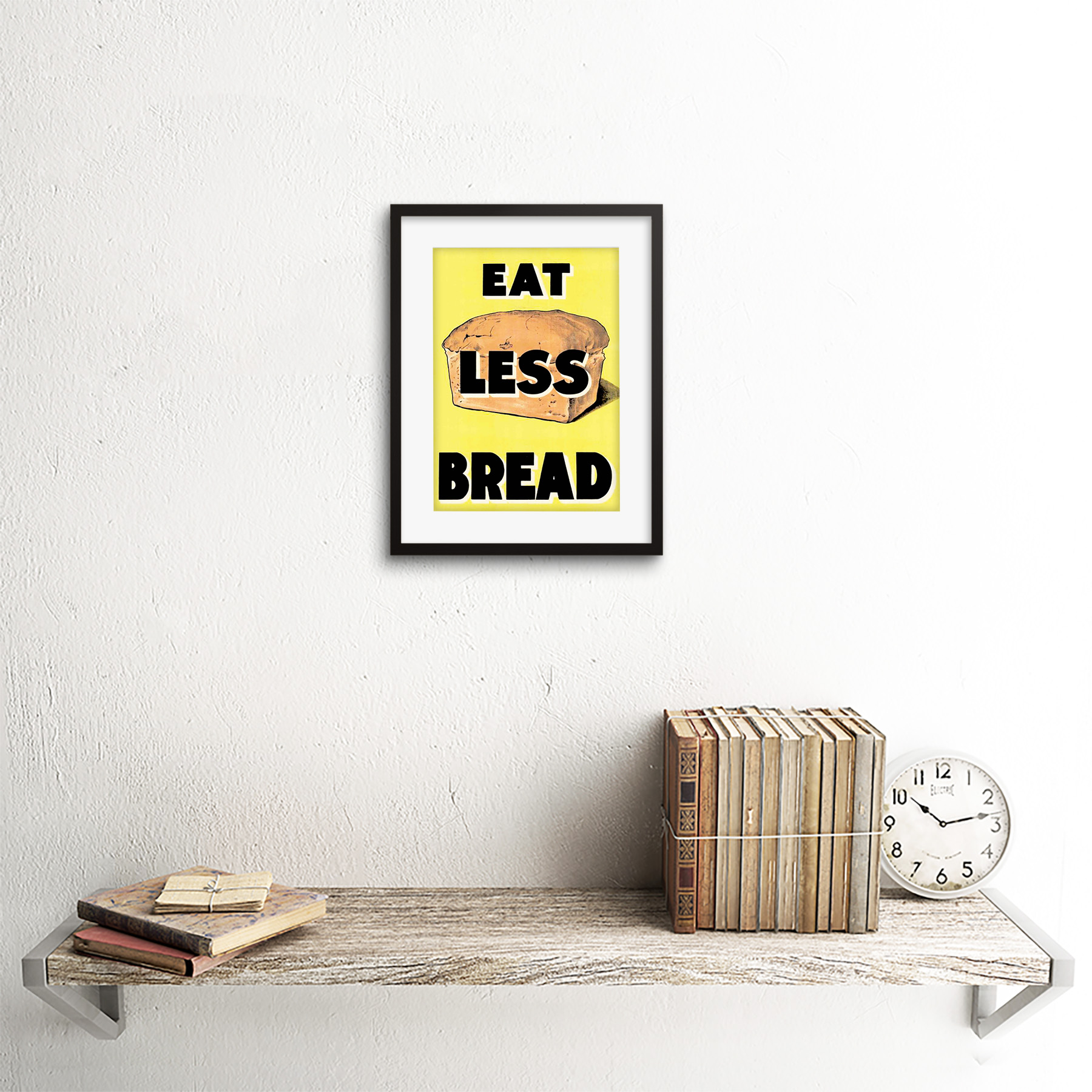 Ad War WWI WW2 UK Eat Less Bread Loaf Ration Food Framed Art Print 9x7 ...