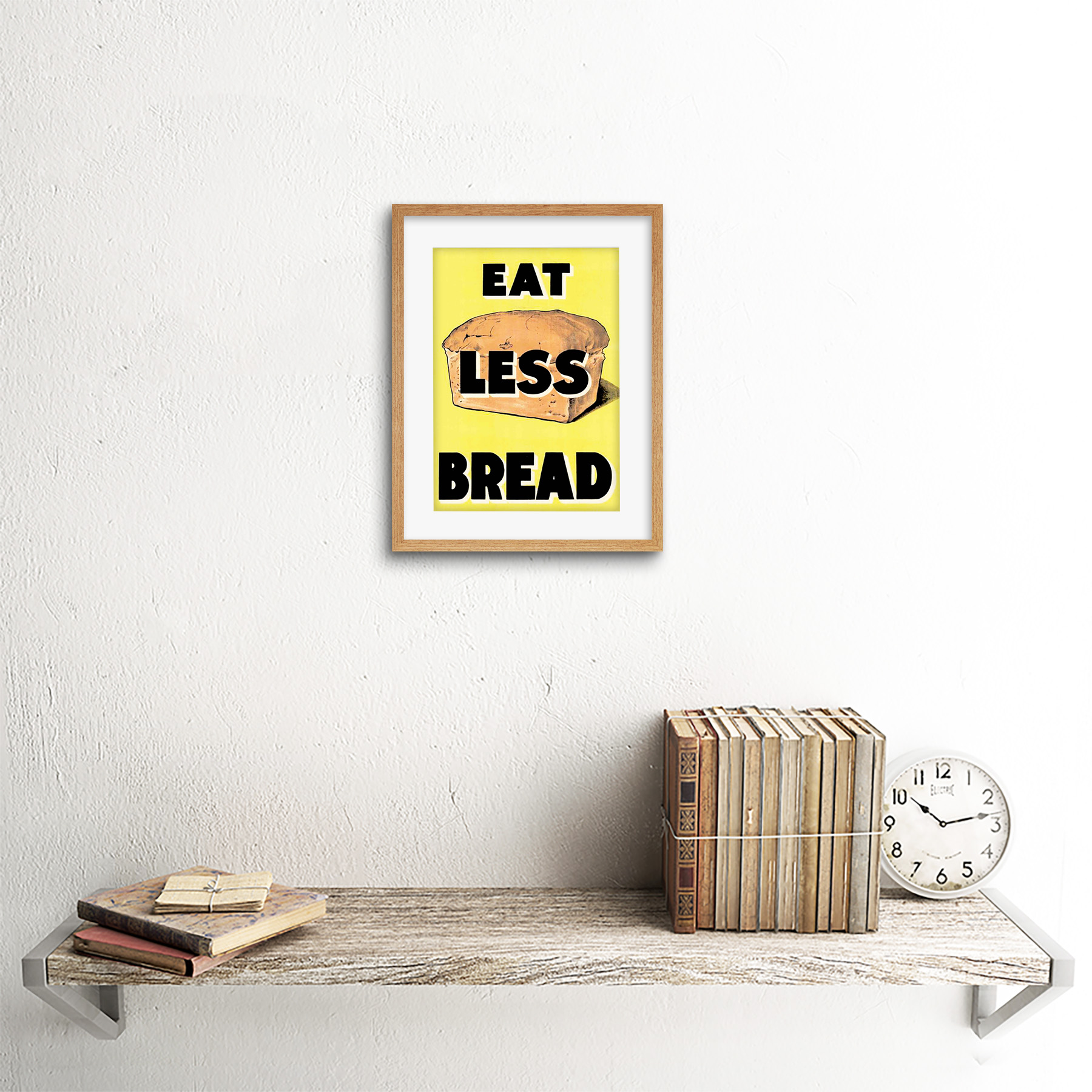 Ad War WWI WW2 UK Eat Less Bread Loaf Ration Food Framed Art Print 9x7 ...