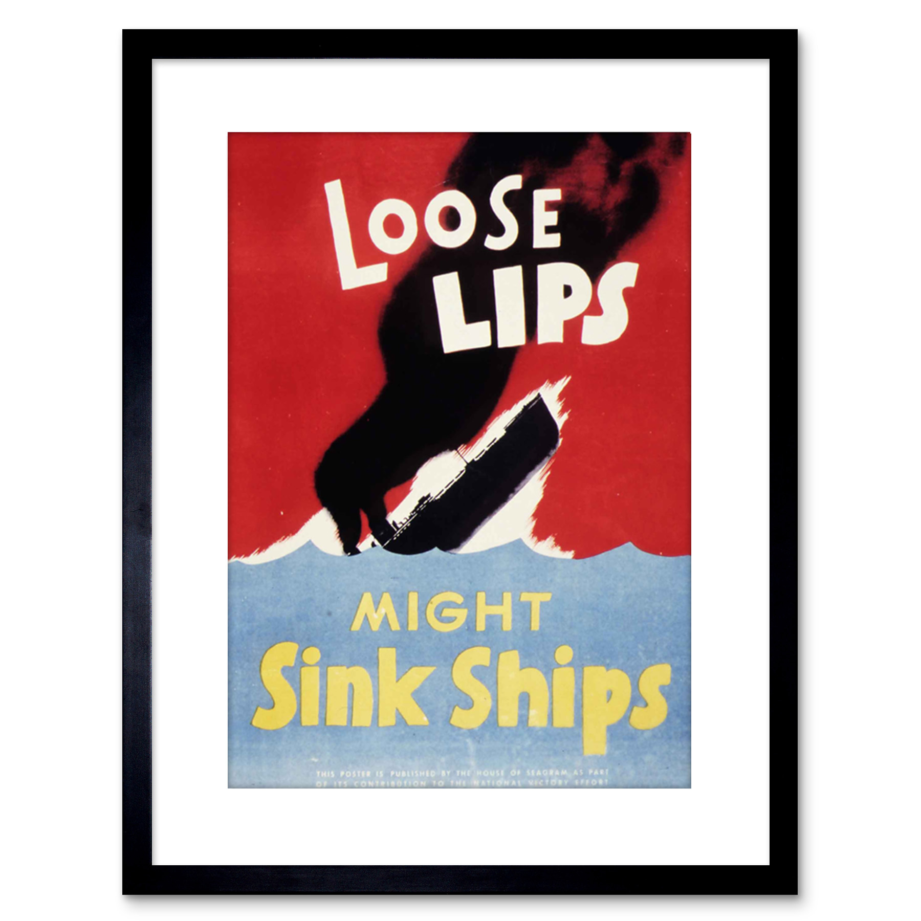 propaganda-war-wwi-ww2-usa-loose-lips-sink-ships-framed-art-print-9x7