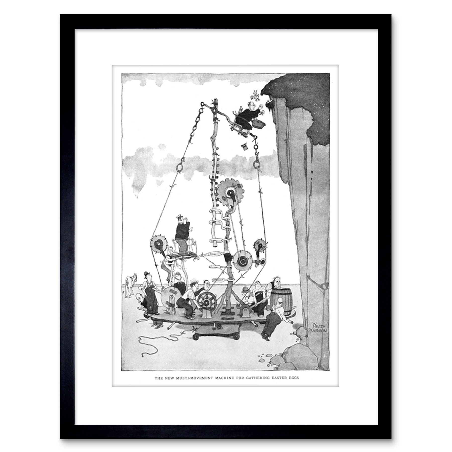 Heath Robinson Machine Gathering Easter Egg Framed Art Print 9x7 Inch ...