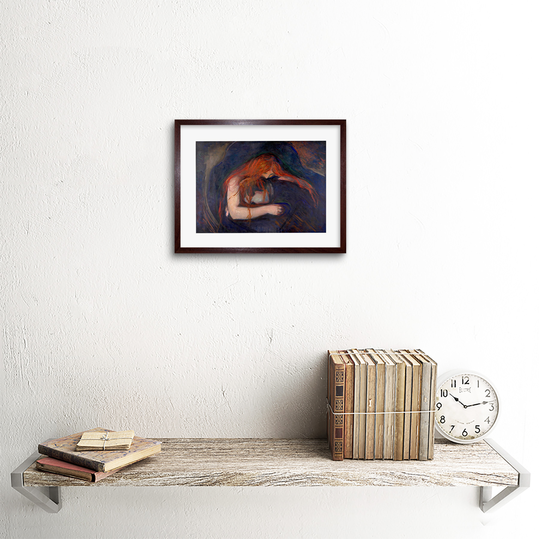 Painting Painting Edvard Munch Vampire 1895 Framed Art Print Poster 9x7 ...