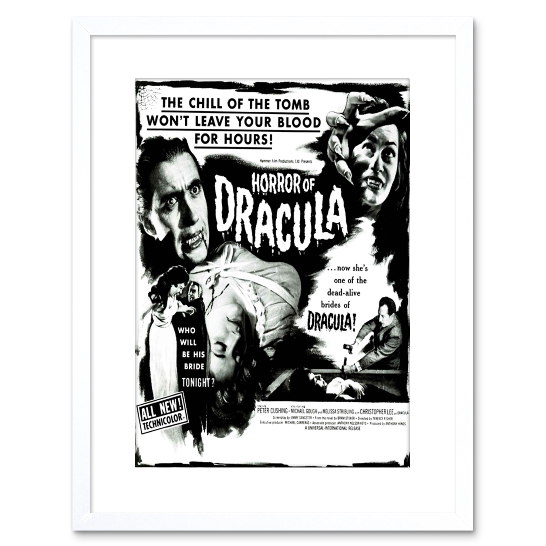 Movie Film Horror Dracula Cushing Vampire USA Framed Art Print 9x7 Inch ...