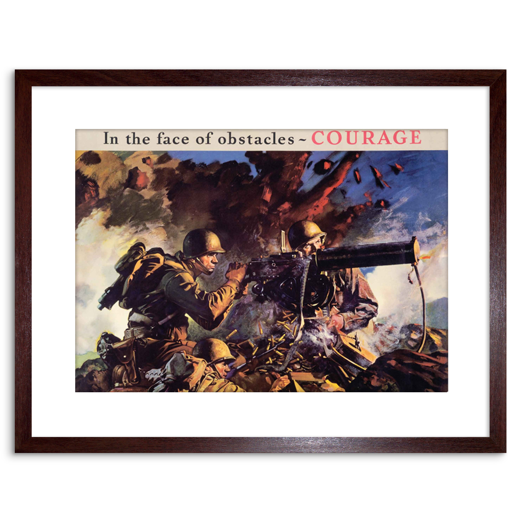 Vintage Ad Propaganda WW2 War Enlist Army USA Gun Soldier Framed Print ...