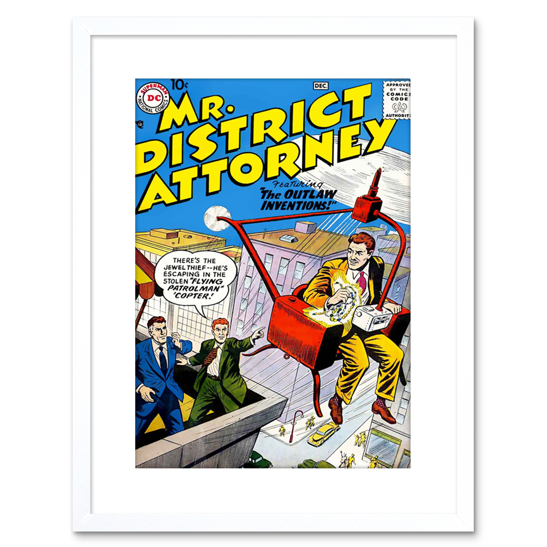 Comic Book Cover Mr District Attorney Legal Fun Framed Print 9x7 Inch ...