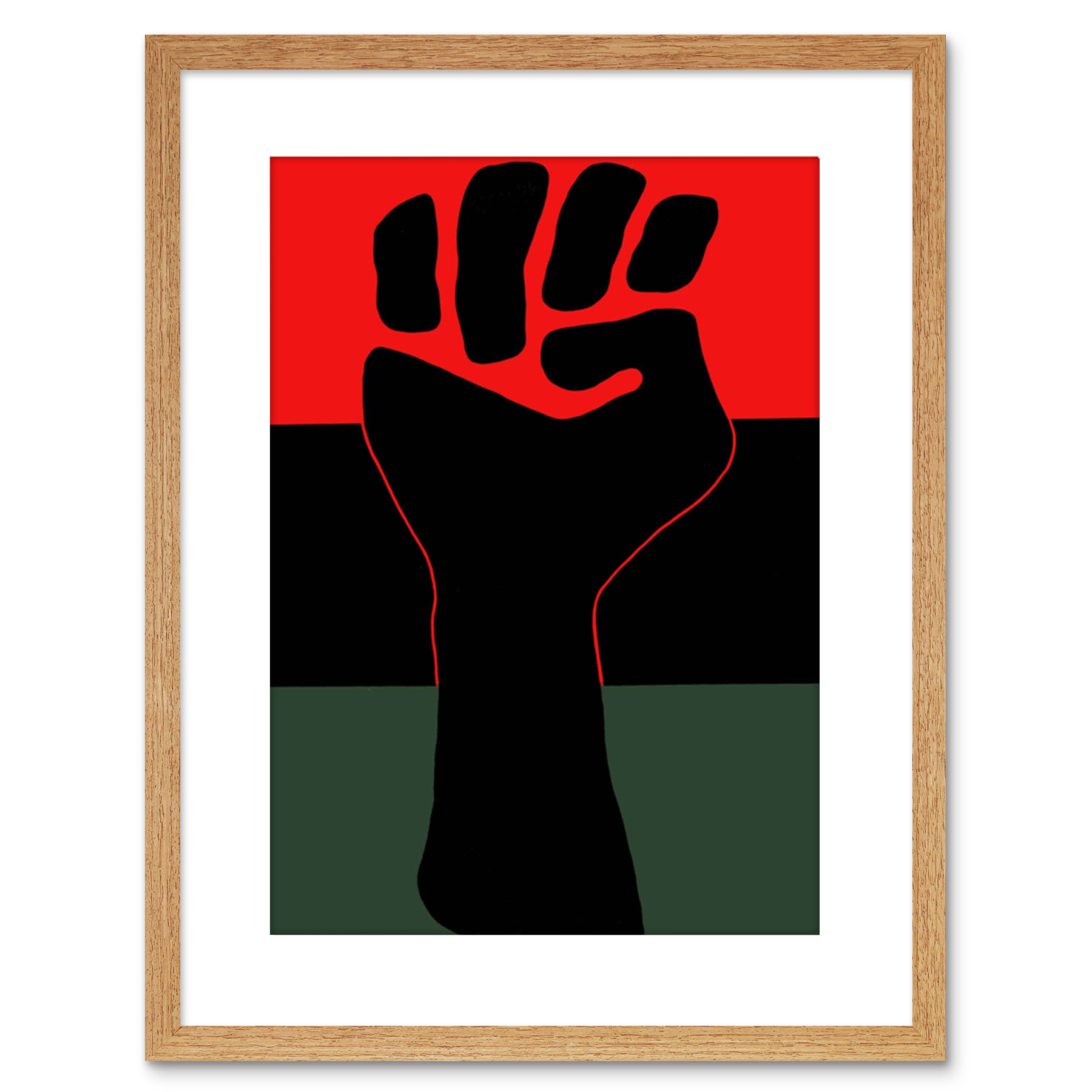 Ad Civil Rights Black Power Fist African USA Framed Art Print 9x7 Inch ...