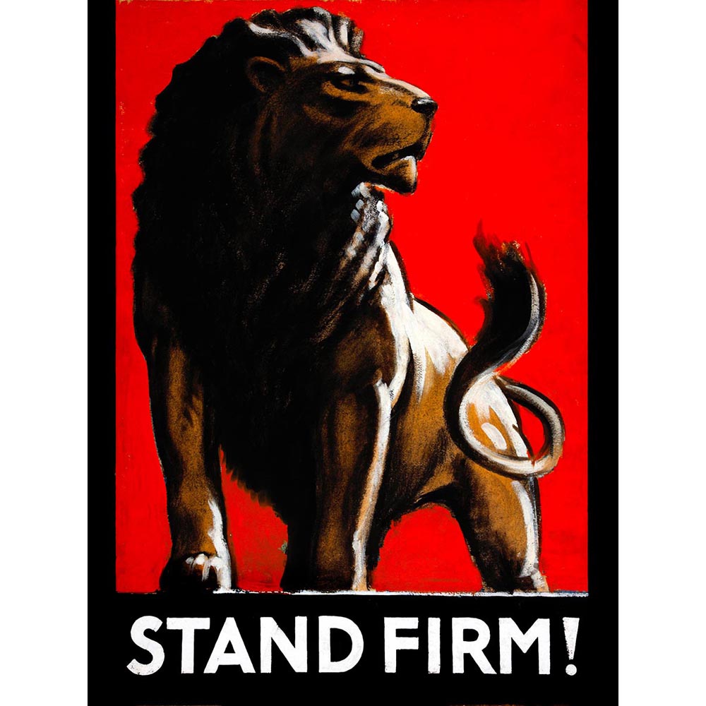 Propaganda Stand Firm Lion Fine Art Print Poster Picture 30x40 Cms ...