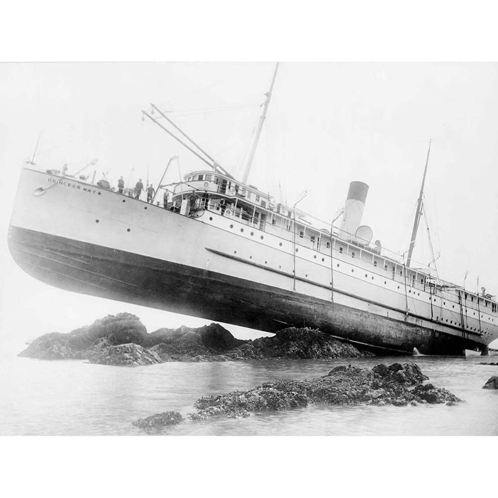 Vintage Photography Shipwreck SS Princess May Beached Boat Art Poster ...