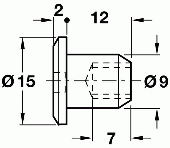 M6 sleeve nut, with sw4 hexagon socket, steel, with flat head ...