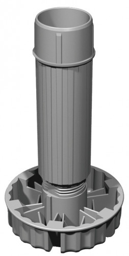Plinth foot, foot & Shaft sections, adjustable, H=100 mm, plastic ...