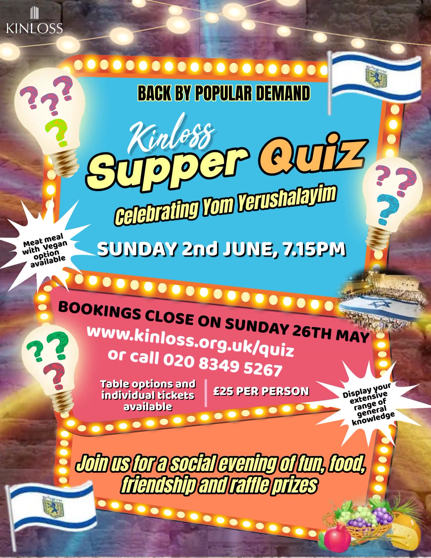 Standalone Events - Kinloss | Finchley United Synagogue