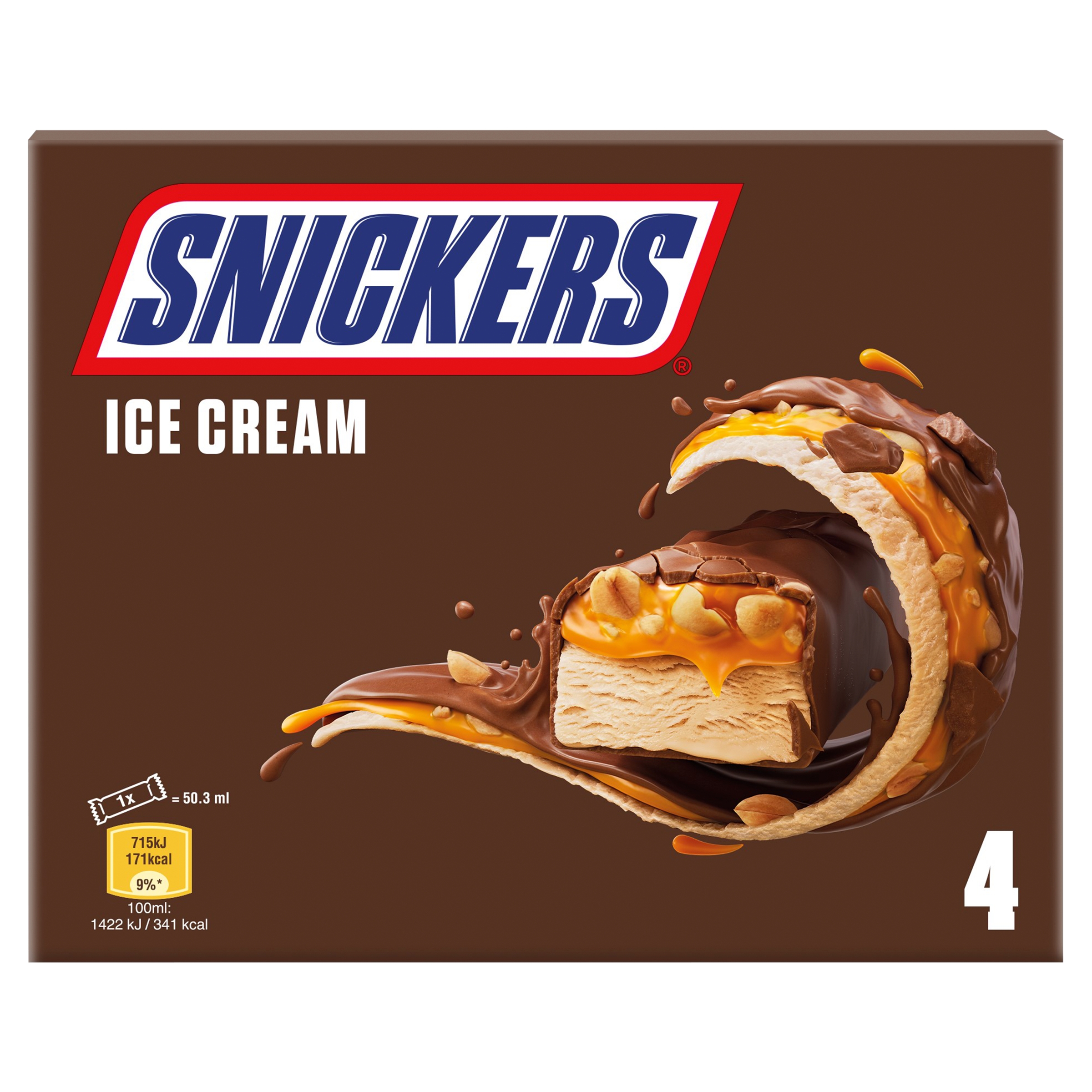 SNICKERS ICE CREAM BARS 4PK 180ML - Brand Factory Ltd