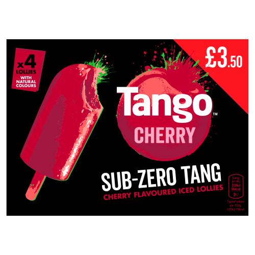 TANGO CHERRY SUB - ZERO TANG LOLLIES £3.50 4PK - Brand Factory Ltd