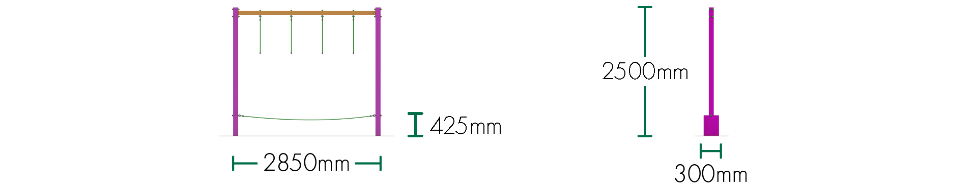 Steel Drop Rope Traverse - A E Evans