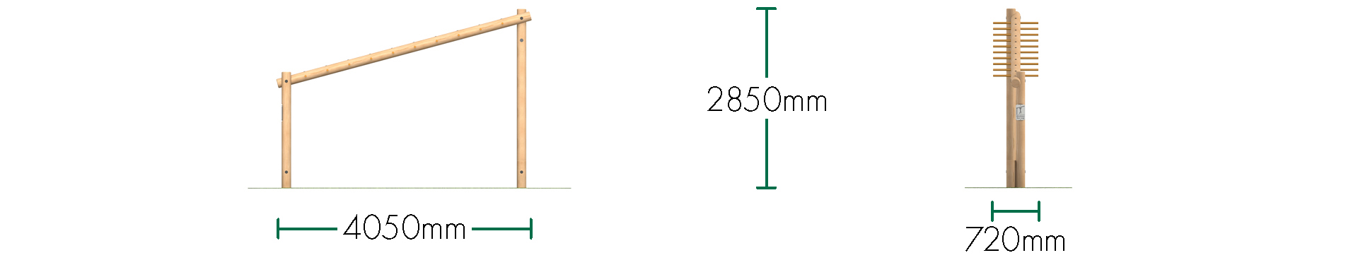 Sloping Monkey Bar Log - A E Evans