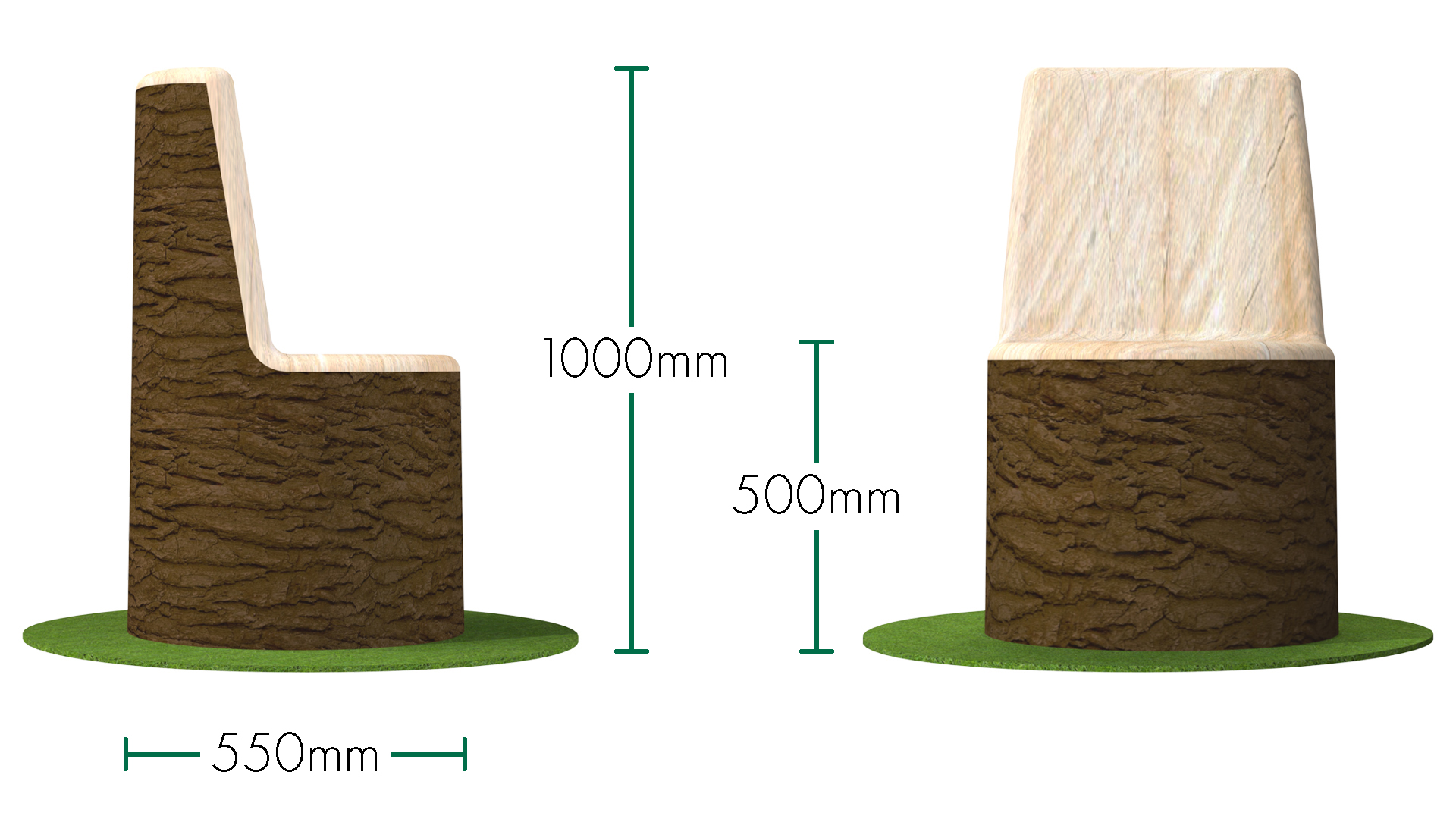 Tree Trunk Chairs - A E Evans
