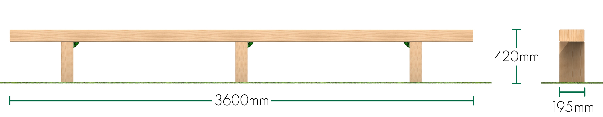 3.6m Sleeper Bench - A E Evans