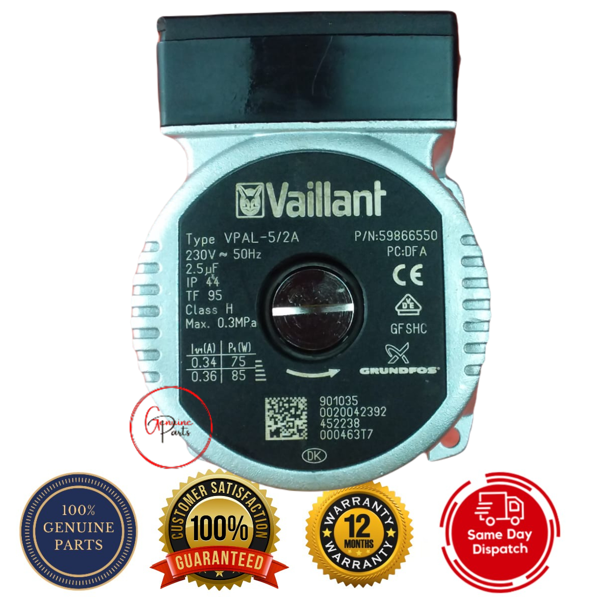 Vaillant VPAL-5/2A Central Heating Boiler Pump 178983 193534 P/N ...