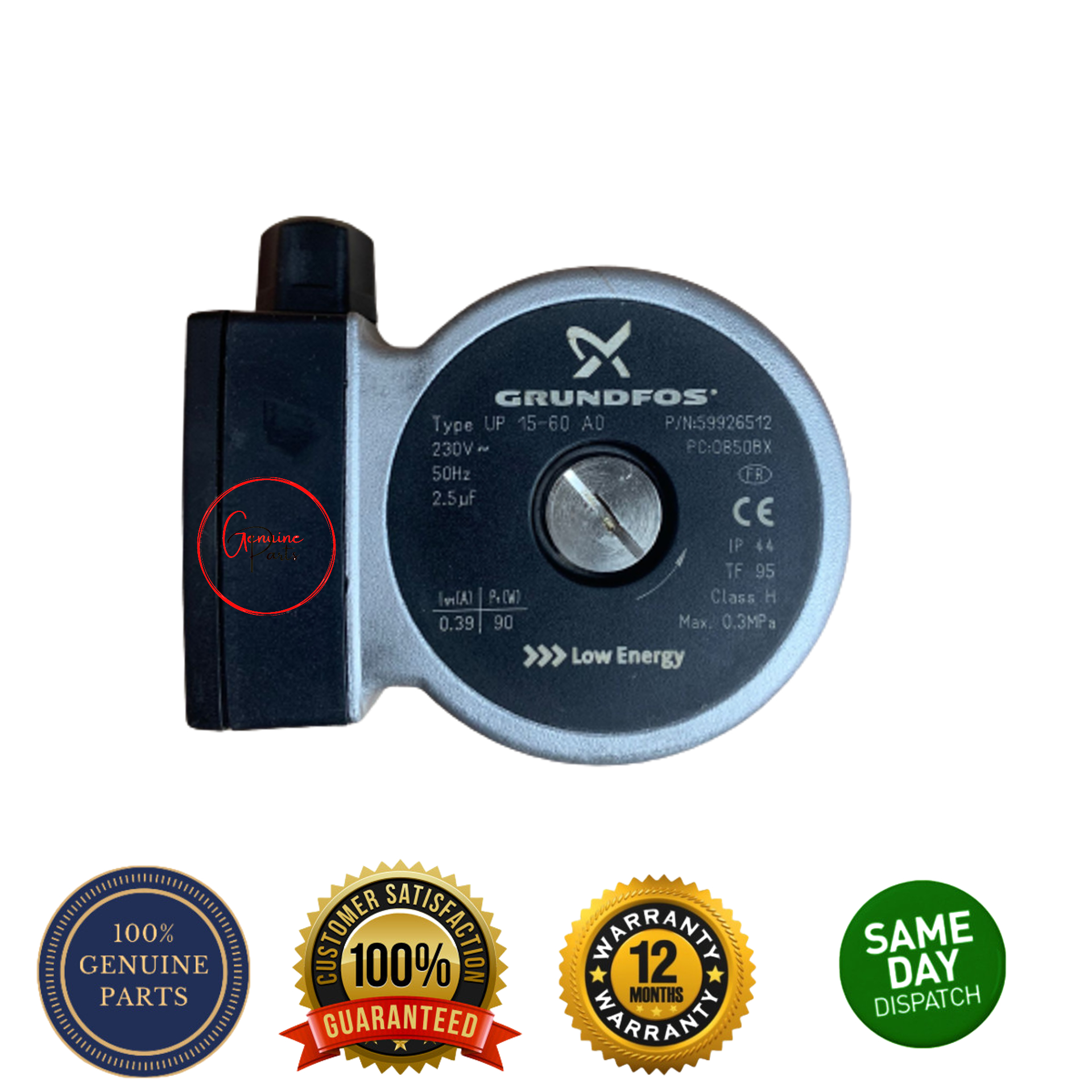 Grundfos UP 15-60 AO Pump Head 59926512 Low Energy 0850BX - Heating & Catering Parts