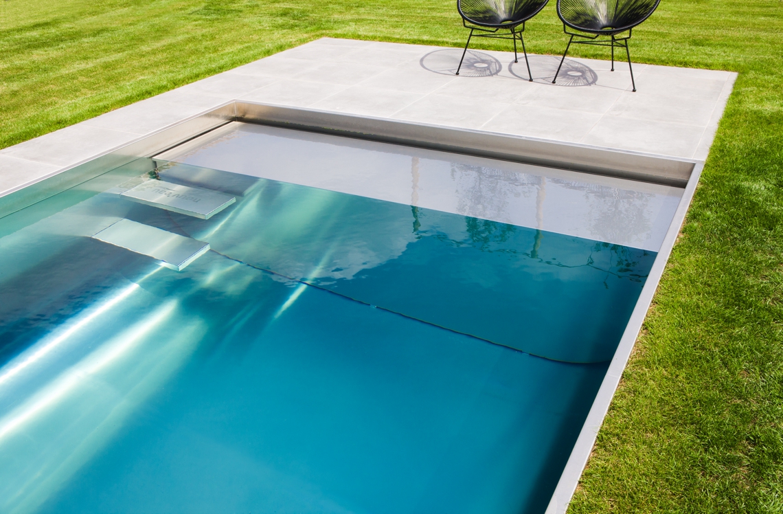 Exclusive stainless steel pool project Gistel - HOOG.design - Exclusive ...