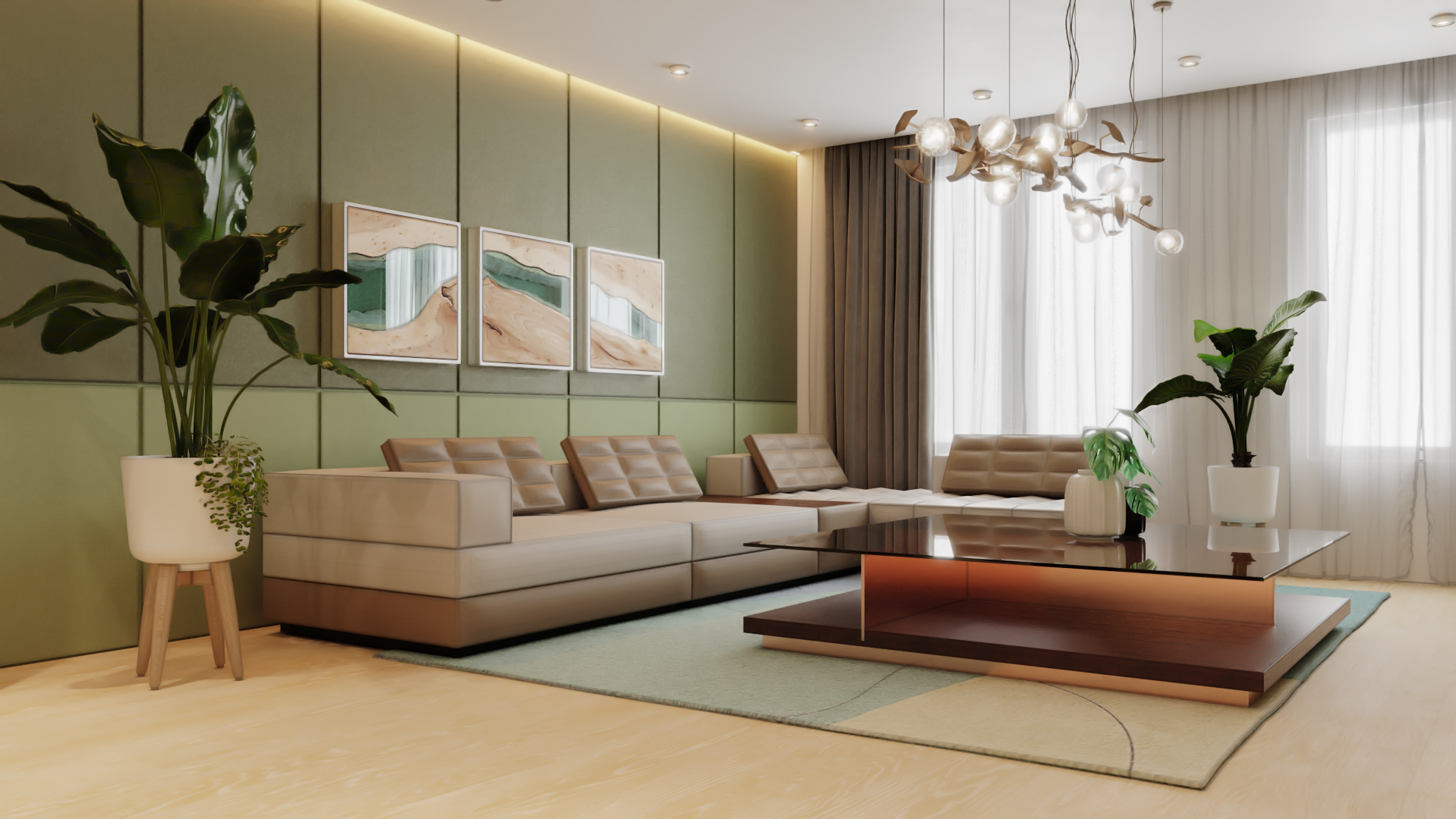 Press Loft | Image of Refreshing Living Room by Rodrigo Merlo | Green ...