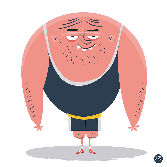 Bodybuilding Vector Cartoon Illustration by Amir Abou Roumié