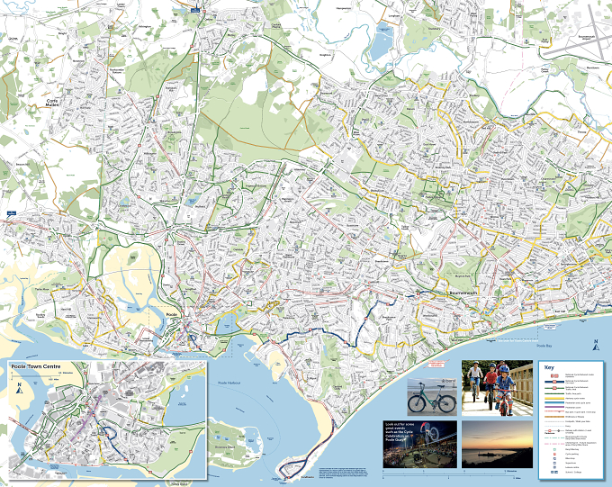 Cycle Map: Bournemouth, Christchurch & Poole (BCP Council) by FourPoint ...
