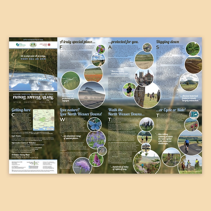 Tourist Map: Discover the N Wessex Downs AONB by FourPoint Mapping
