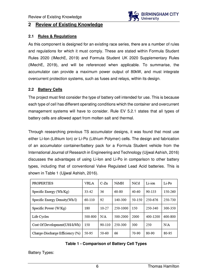 Design of a Tractive System Accumulator for a Formula Student vehicle ...