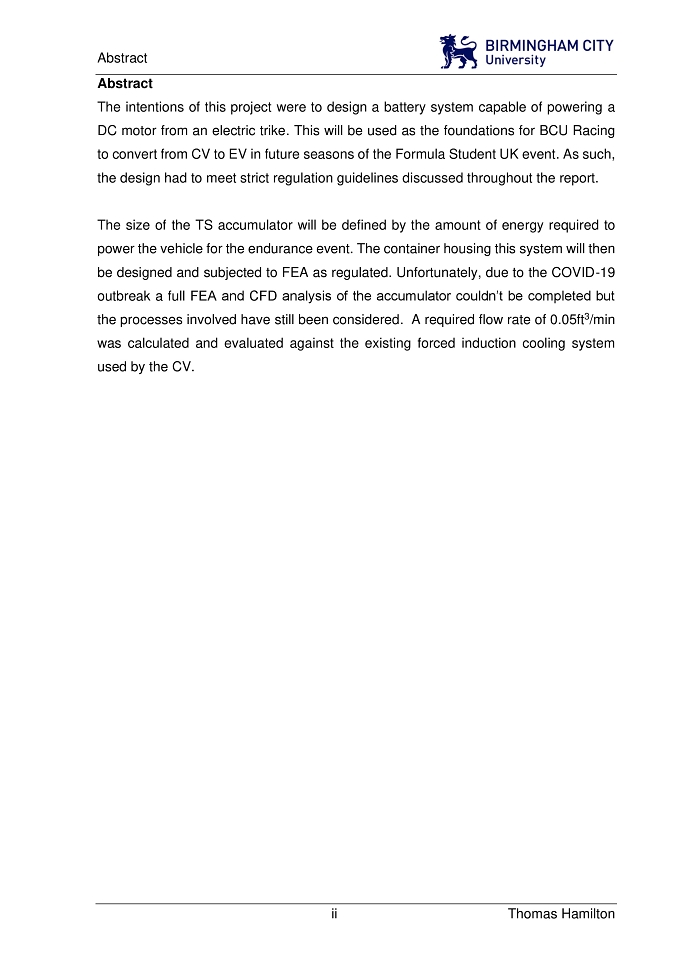 Design of a Tractive System Accumulator for a Formula Student vehicle ...