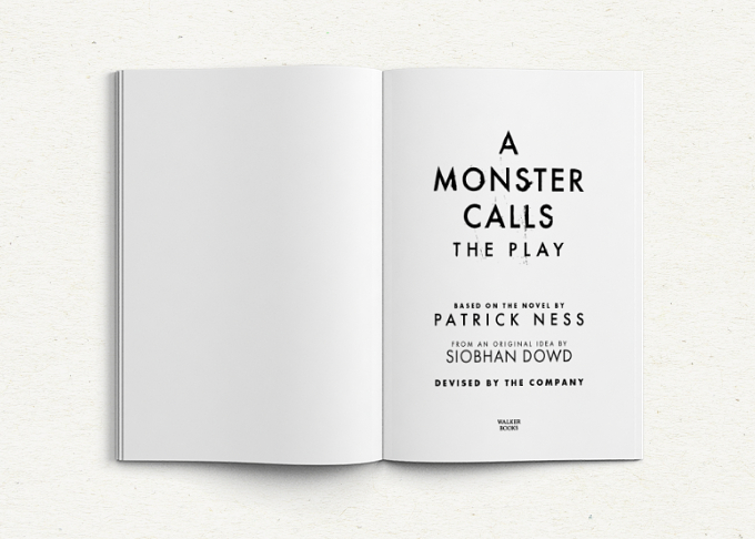 A Monster Calls playscript by Anna Robinette for Walker Books