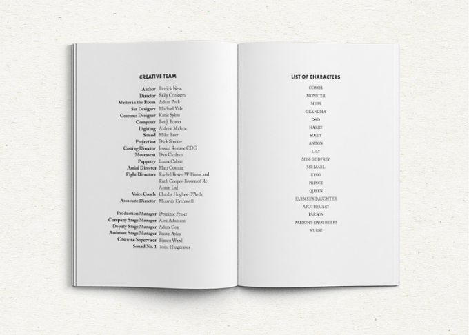 A Monster Calls playscript by Anna Robinette for Walker Books