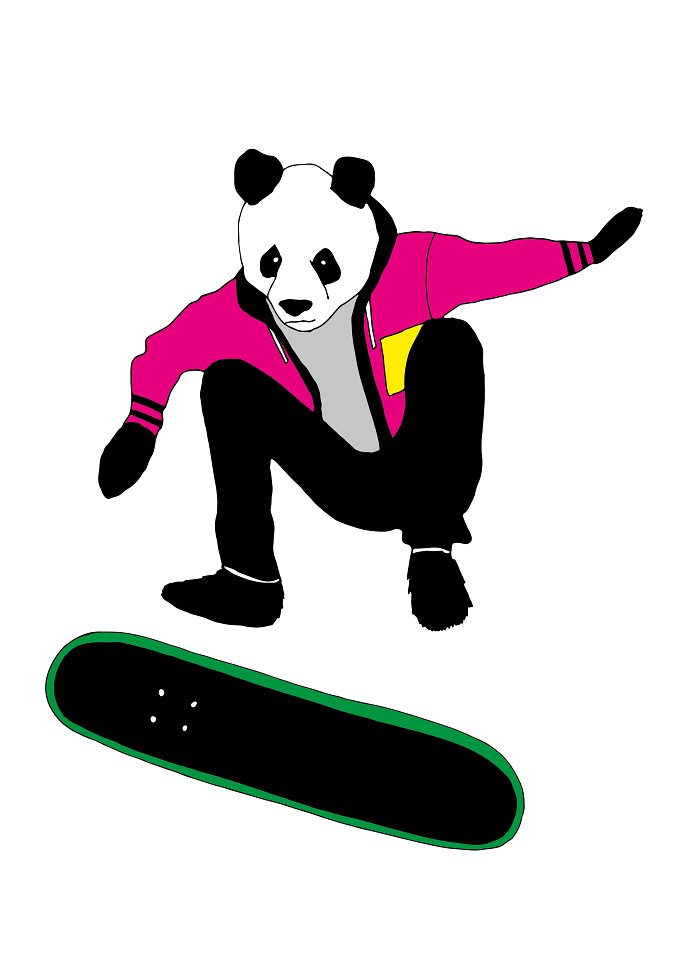 Skateboard Panda by Sam McCreedy