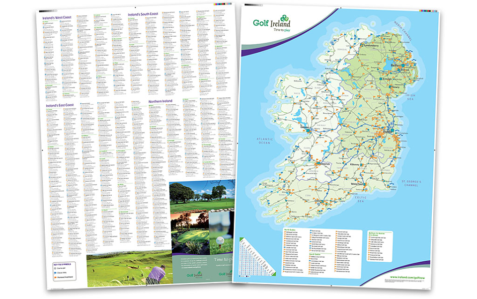Tourism Ireland Golf Map by Stephen Vidler for Tourism Ireland