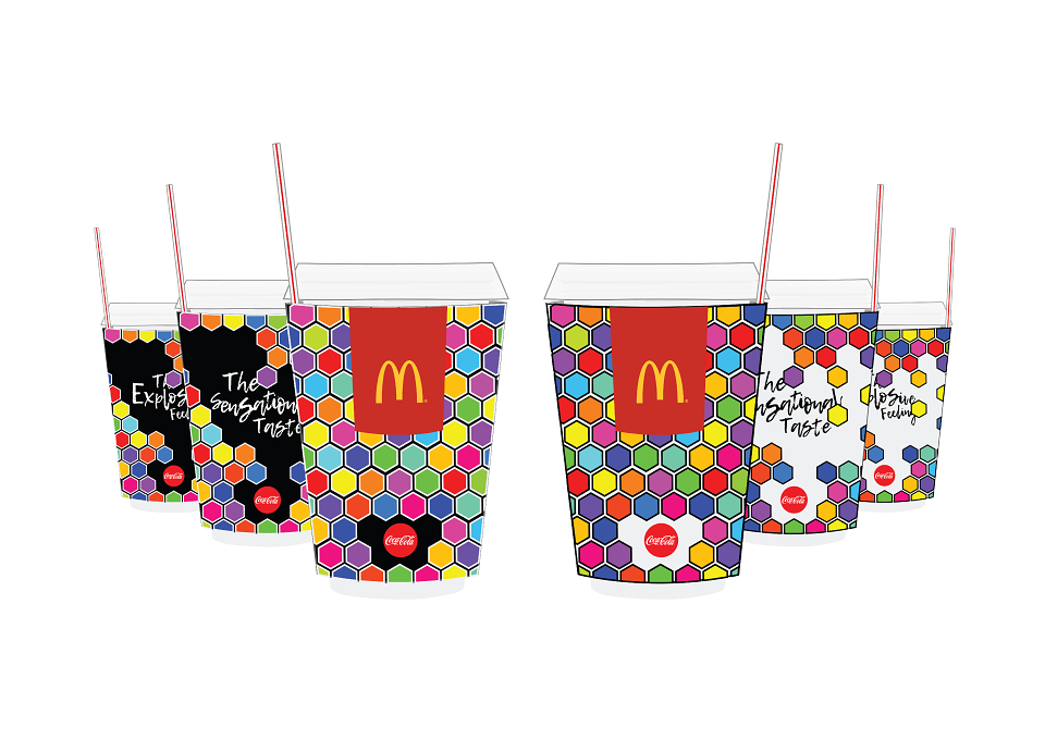McDonald paper cup design by Coca-Cola for McDonald