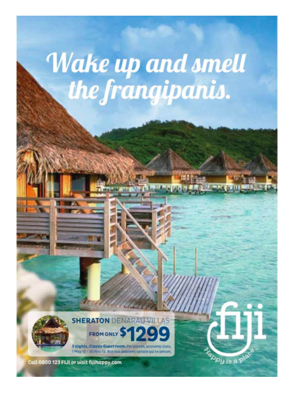 Press ad for Tourism Fiji by Colenso BBDO for Tourism Fiji