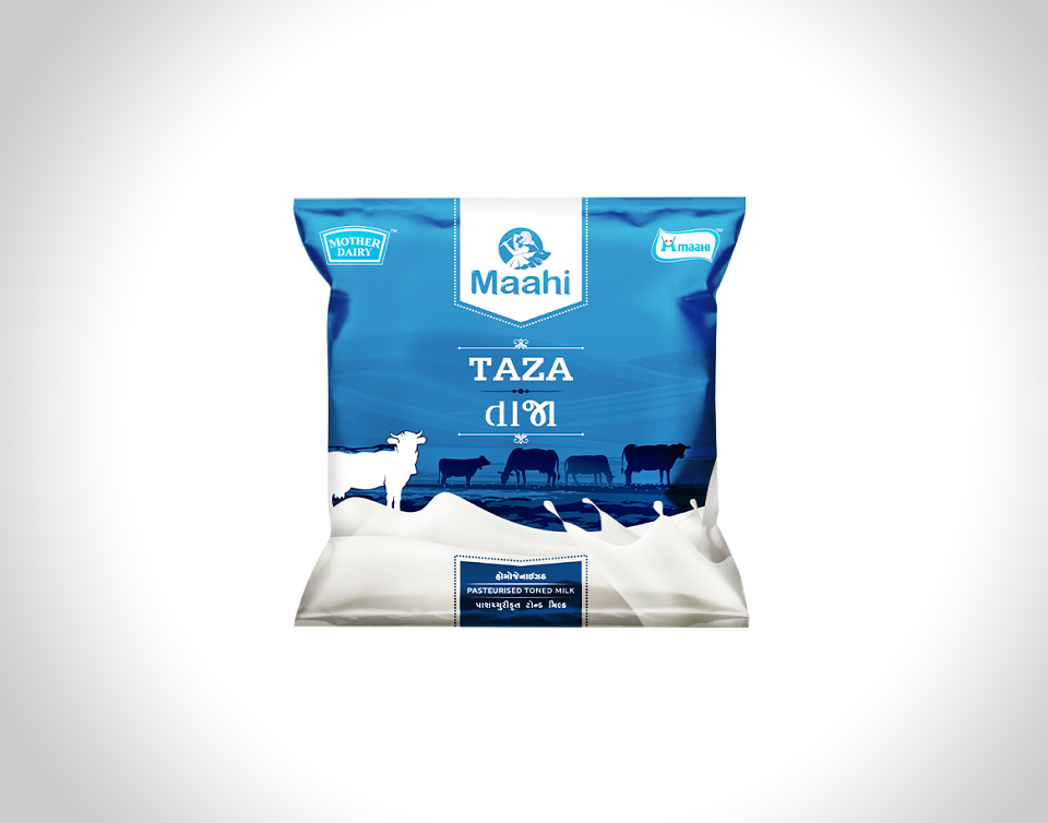 Maahi Milk Pouch Packing Design by Arise Infoway for Maahi Milk ...
