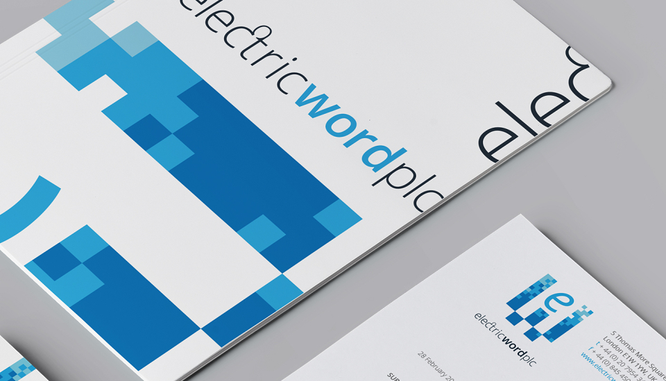 Electric Word corporate branding and logo design by Electric Word Plc ...