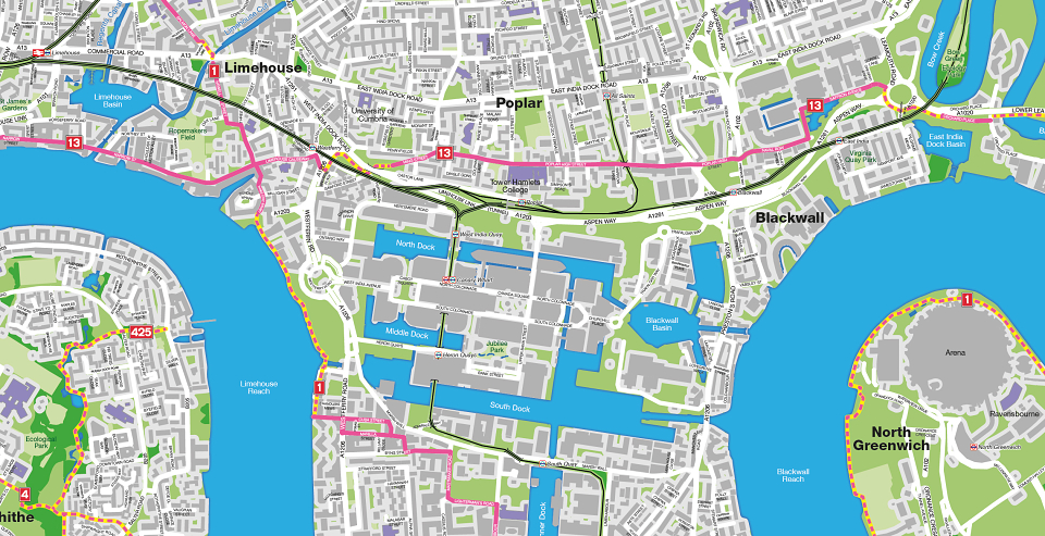 In-store wall map displays by FourPoint Mapping for Cycle Republic