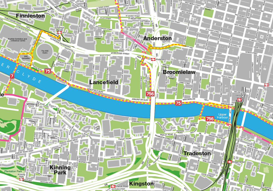 In-store wall map displays by FourPoint Mapping for Cycle Republic