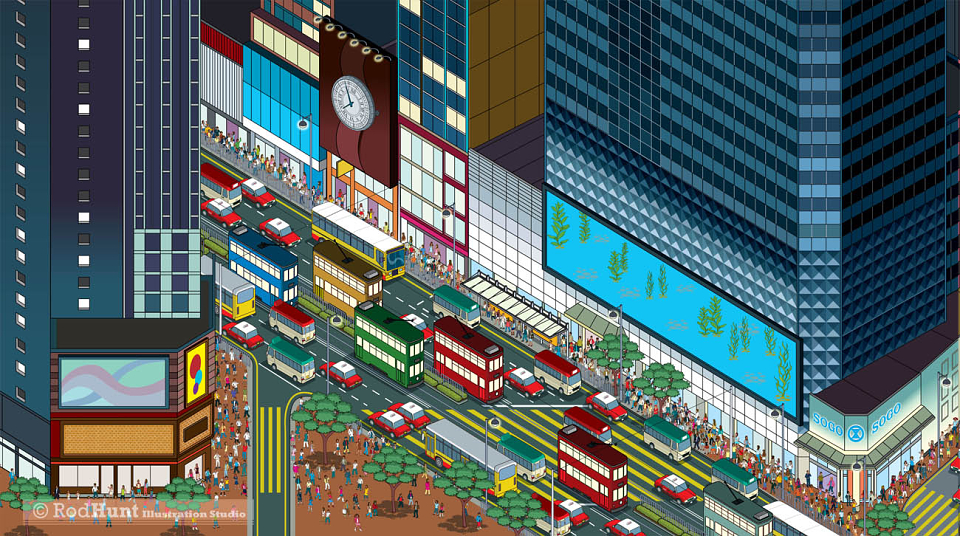 Sogo Cvision Koi Bumper Animation for 76m x 19m HD Video Wall by Rod Hunt for Sogo Hong Kong