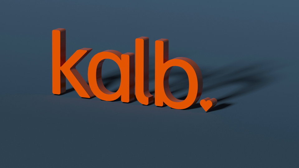 KALB company logo 3D animation by Ruta Mockute for Kalb ApS